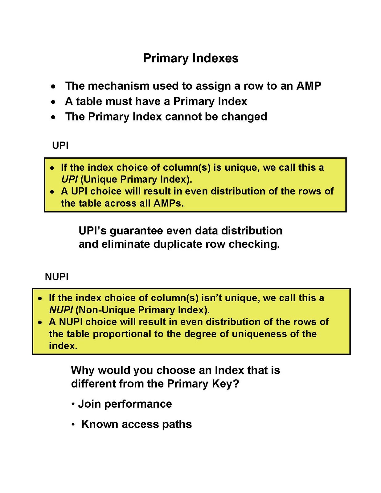 TERADATA TUTORIALS: Teradata Storage and Access