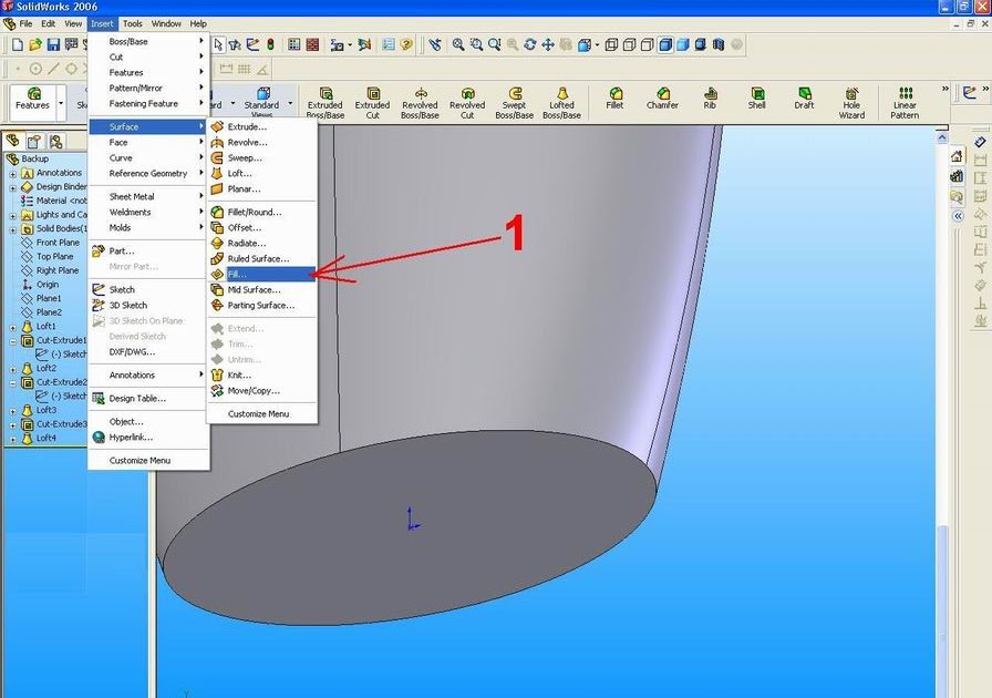 belajar solidwork : Filled Surface - BELAJAR SOLIDWORKS