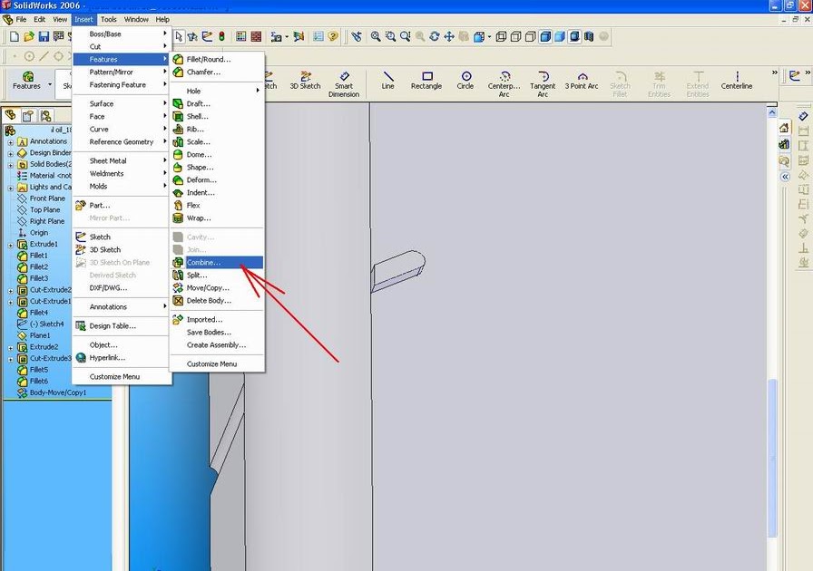 Belajar solidwork : Combine Bodies - BELAJAR SOLIDWORKS