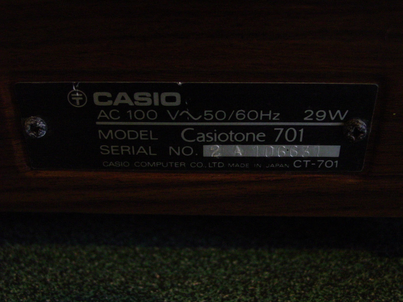 SolidStateCollective: Casio Synthesizer - Casiotone 701