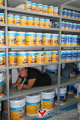 Ambergris Today Daily Blog: Dorian's Angels at Comex Paint Supply Store