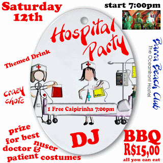 Barra Beach Club: Hospital Party Saturday 12th