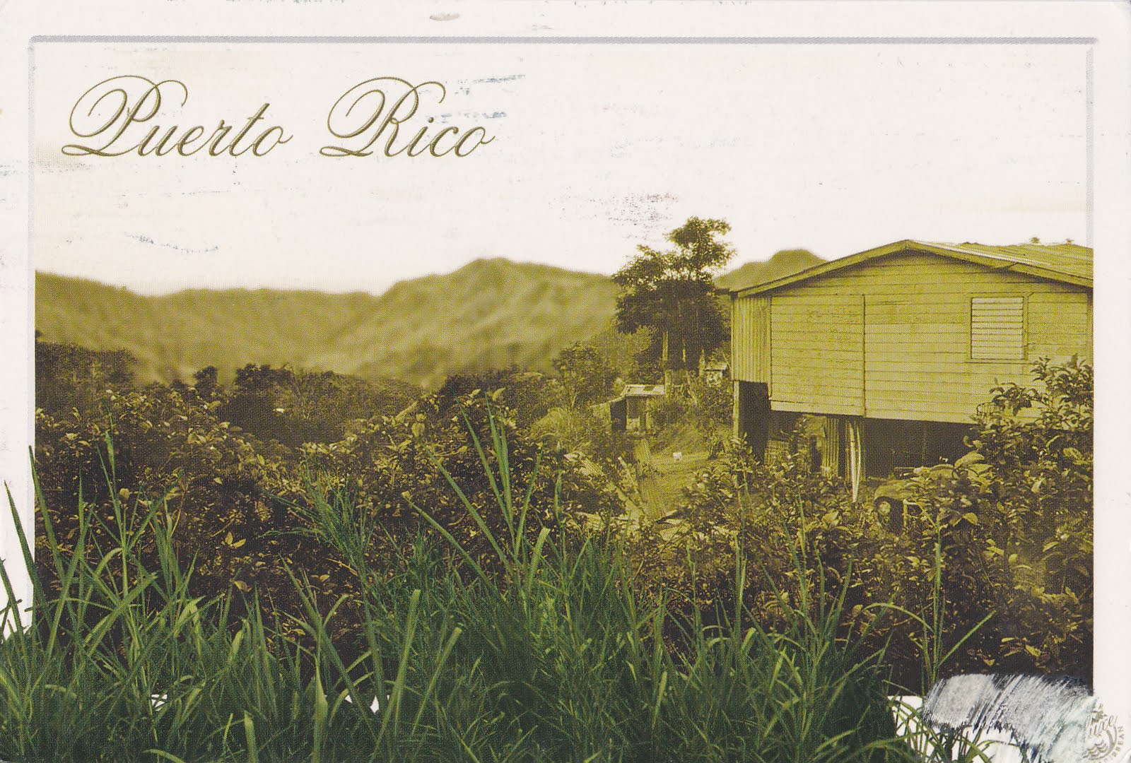 Postcard Journey Around The World: Puerto Rico countryside Jibaro Shack