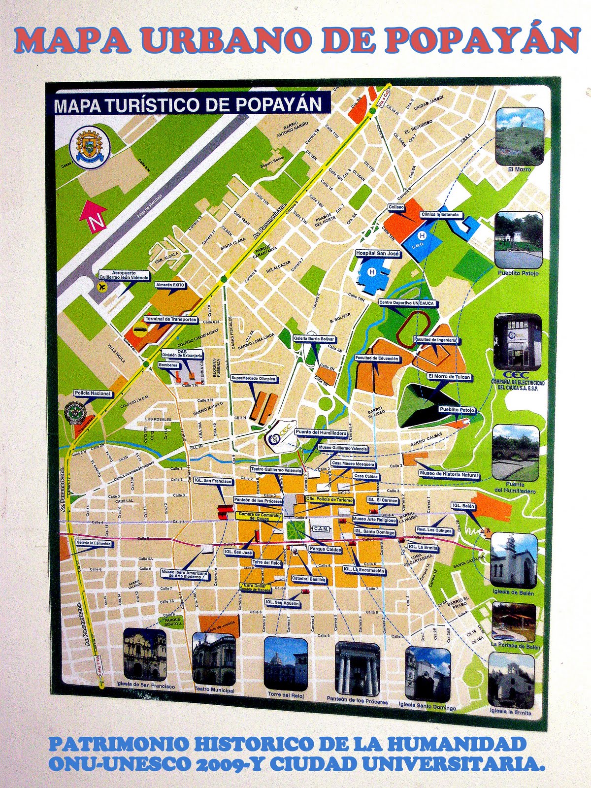 popayan en el mundo.com: MAPA URBANO DE POPAYAN