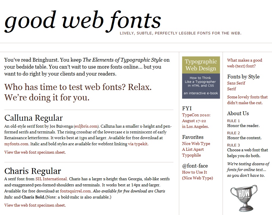 Tipos de Letra para a Web | Aberto até de Madrugada