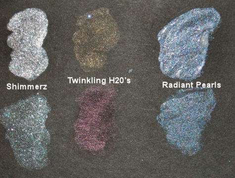 Designs by Lisa Somerville: Shimmerz vs. Twinkling H20's vs. Radiant Pearls