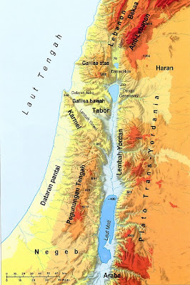 Geografi: Peta Palestina dengan Geografi Fisik