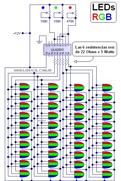 EL RINCON DE LOS CIRCUITOS: 49 LED RGB
