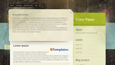 Blogger layout | Blogspot Layout: Color Paper Blogger Layout