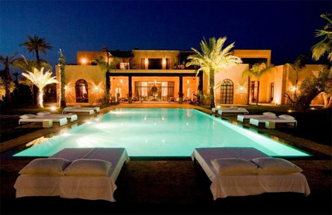 Luxury Moroccan Villa House Design Contemporary Beautiful Outdoor Pool ...