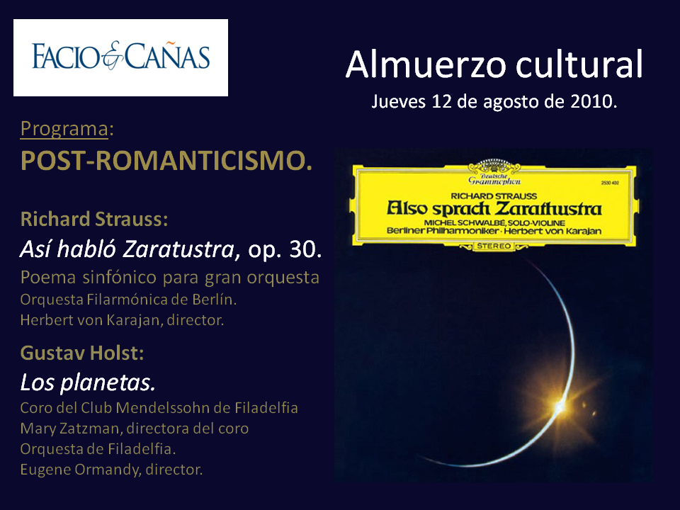 TRAIECTUS: Almuerzo cultural: Música del Post-Romanticismo.