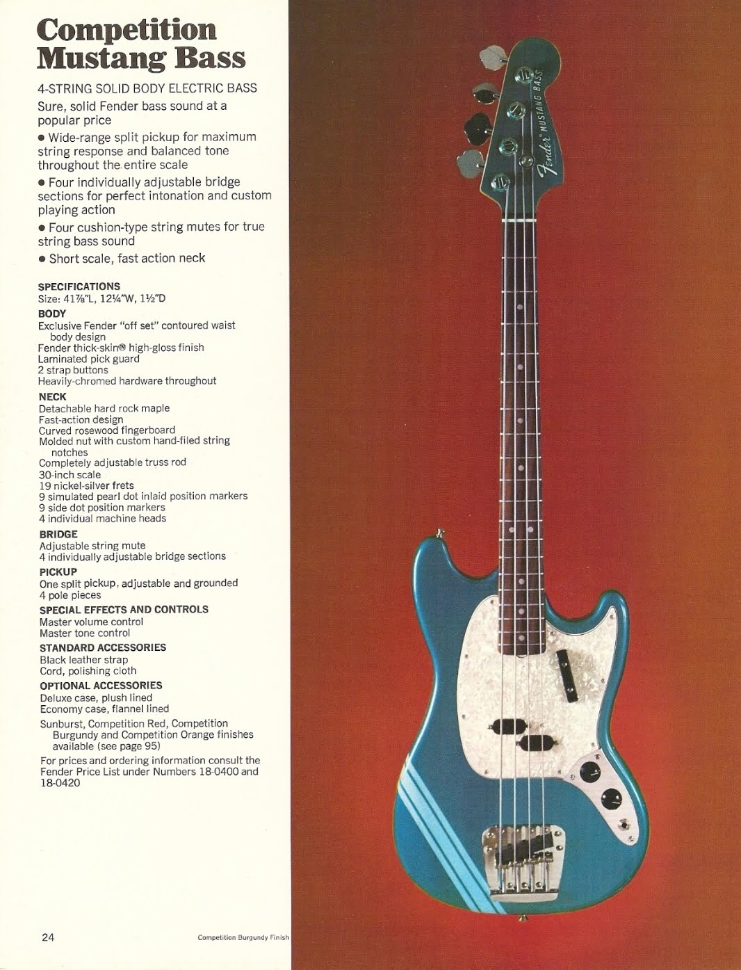 Fender Competition Mustang and Fender Swinger Guitars: Competition ...