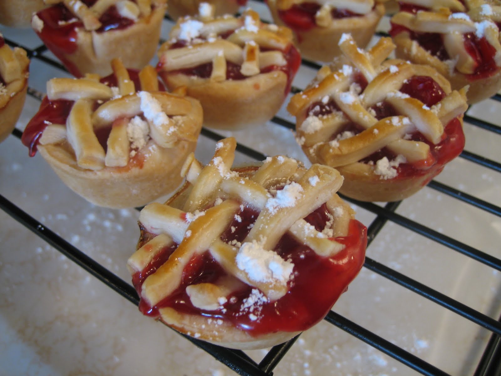 Cooking: Lefthanded: Mini Cherry Lattice Pies