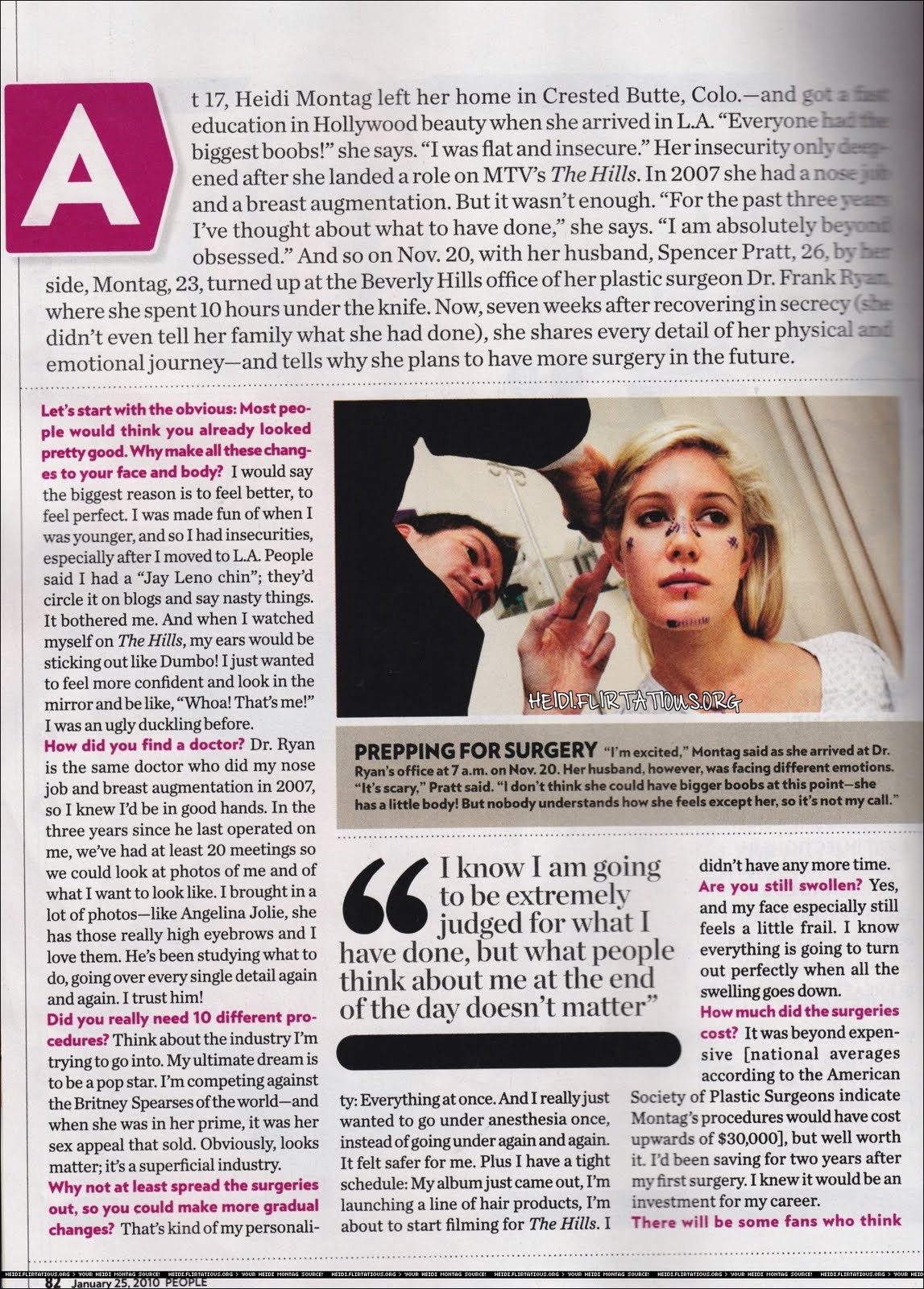 Heidi Montag "Obsessed with being perfect" - Scans from People magazine