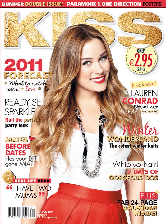 Hills Freak: Lauren Conrad on the cover of Kiss Magazine's January 2011 ...