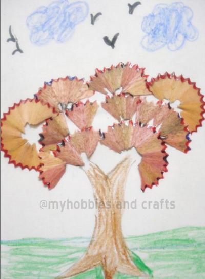 My Hobbies and Crafts: Tree with Pencil Shavings