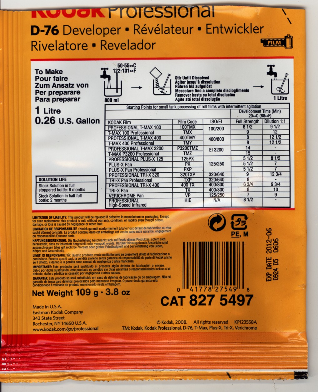 PhotoBlog de Juan Carrasco: Kodak D-76