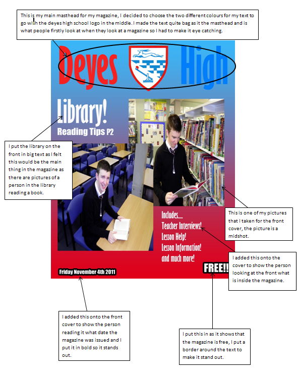Deyes High Media: Front Cover Annotated