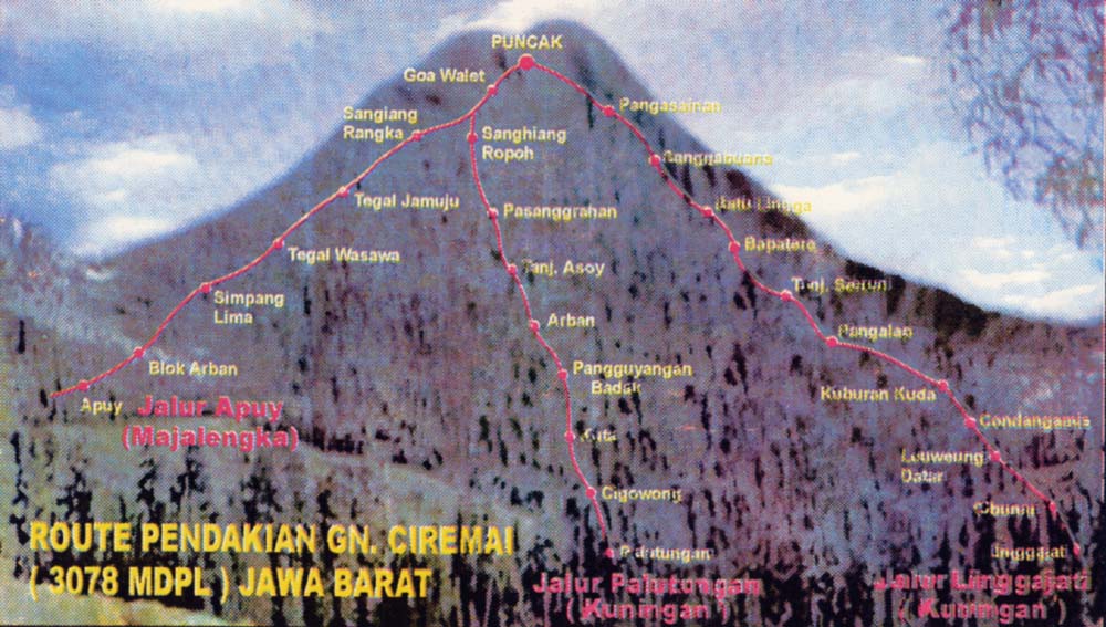 ILMU PENDAKI GUNUNG: jalur pendakian gunung ciremai
