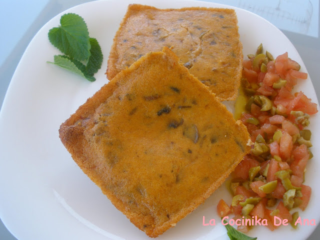 La Cocinika De Ana: Pastel de hongos con vinagreta de aceitunas