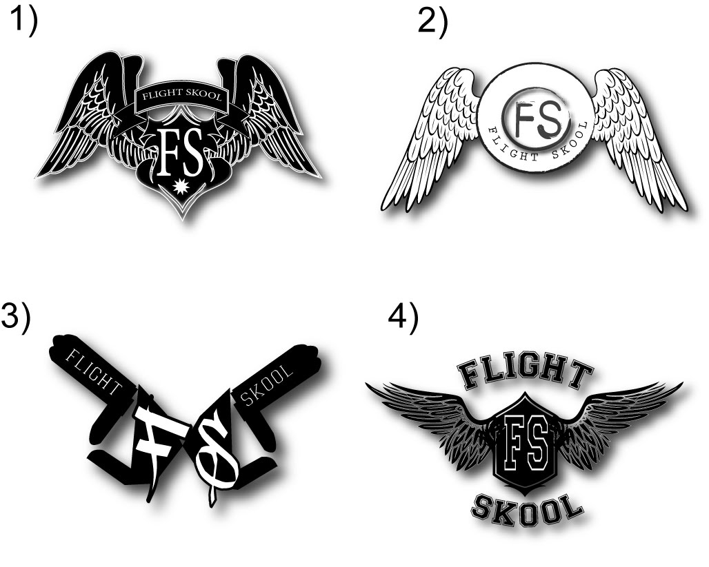 Arbitrary Designs: Flight Skool logo spread