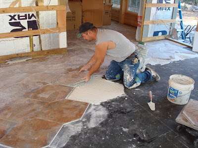 The Kiker's Florida First Day: Same tile through whole house