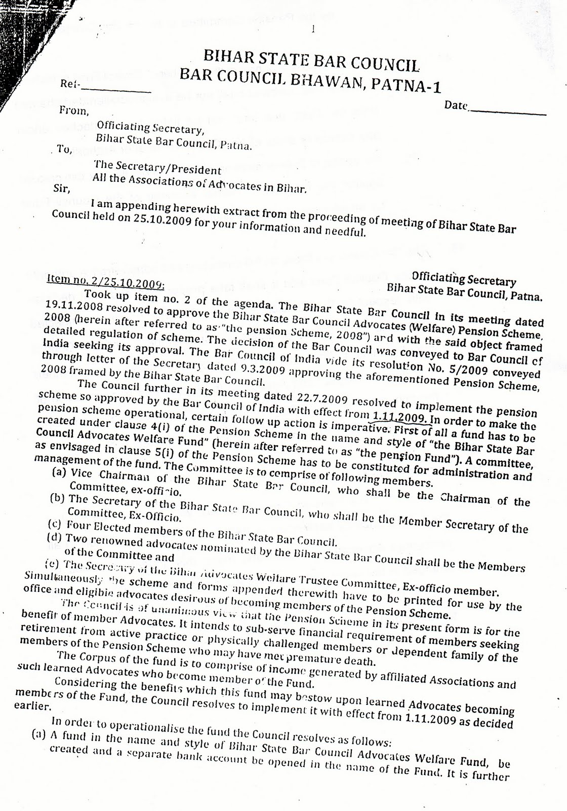 अधिवक्ता पेंशन योजना - एक आंदोलन : Bihar State Bar Council Advocates ...