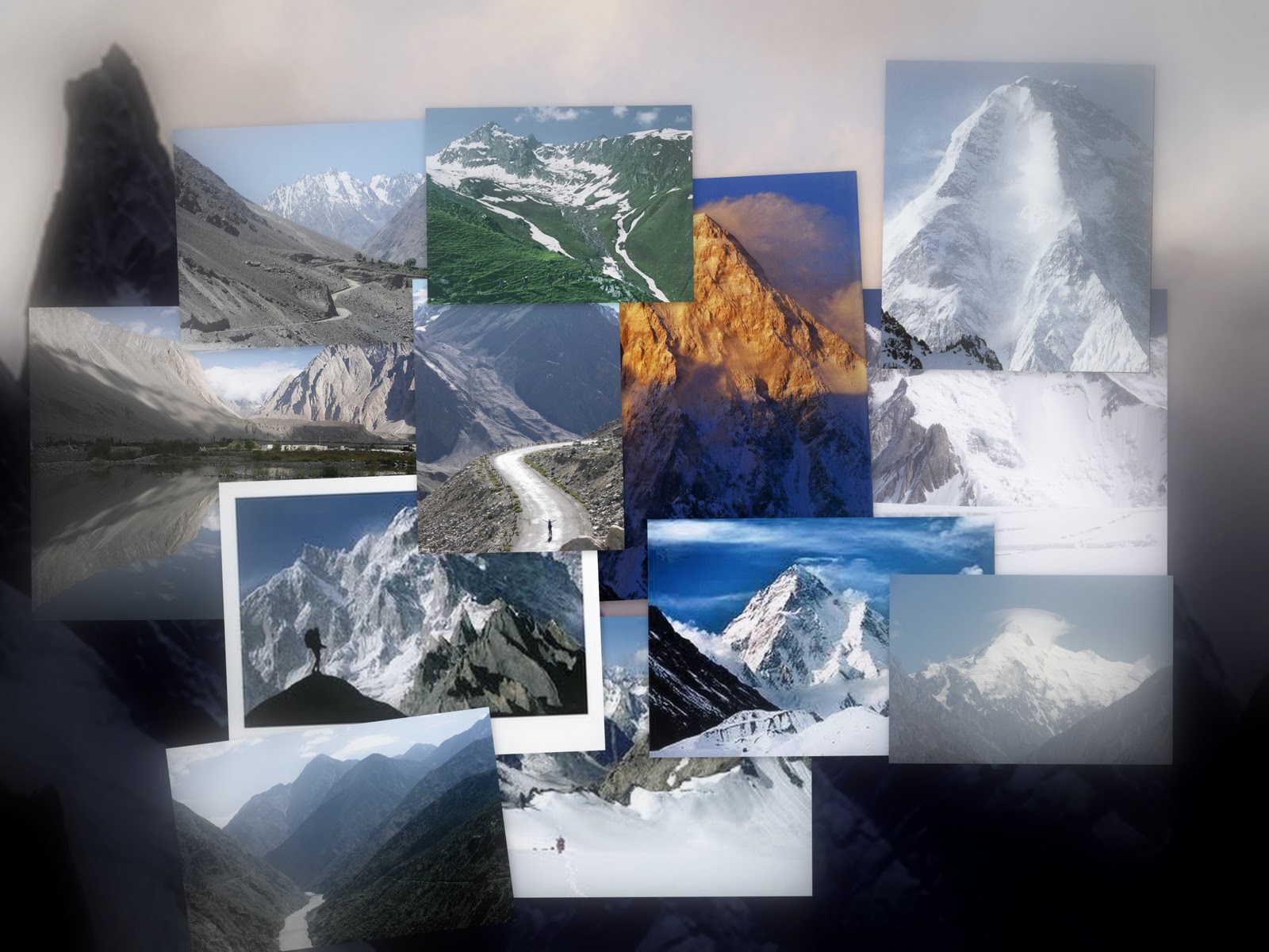 Reflecting mirror: Mountains of Pakistan (Collage Work)