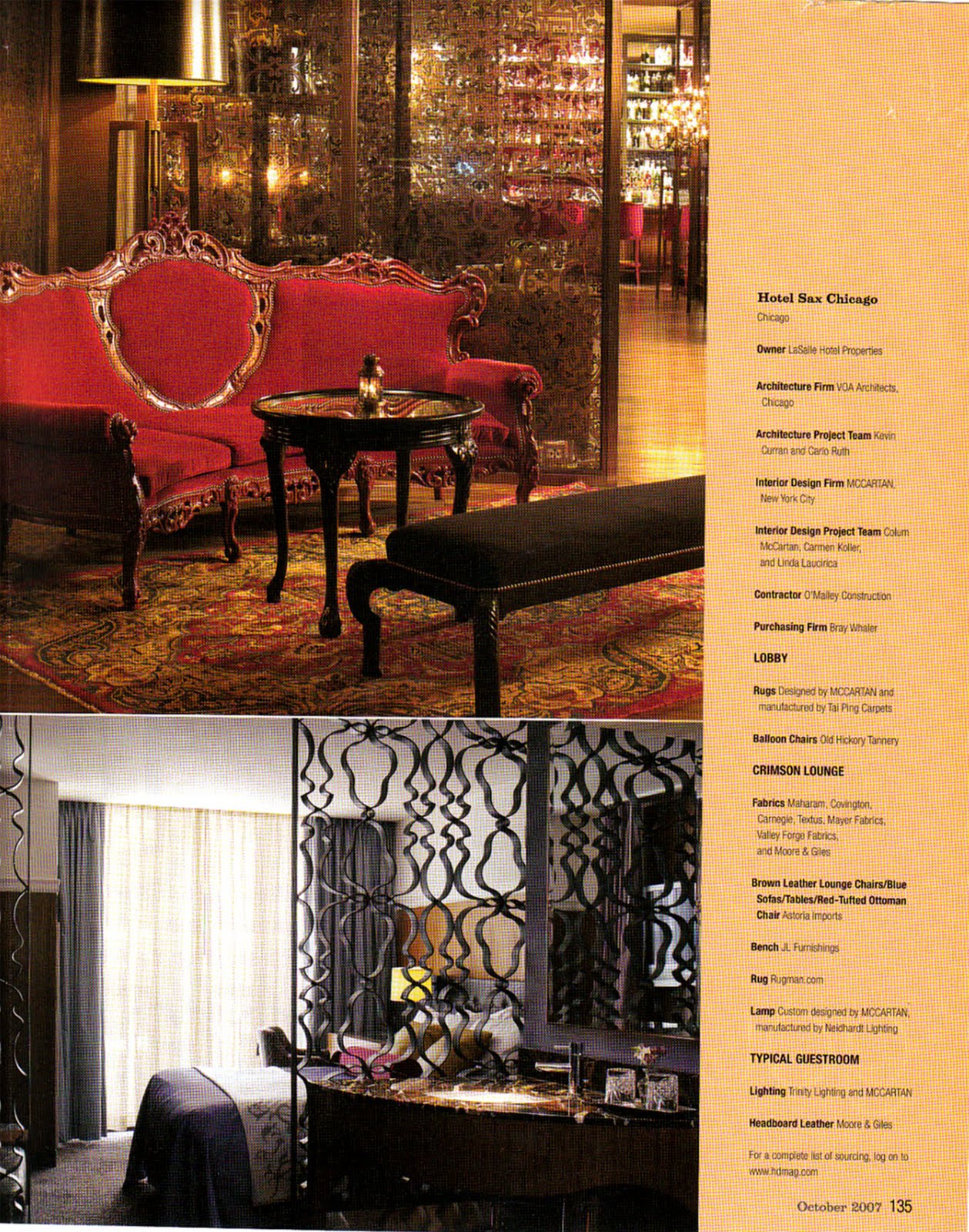 Cardinal House - studio: design fix. hotel sax chicago.