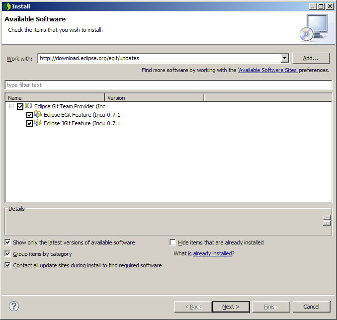 Git no Eclipse Galileo STS | Zen Development