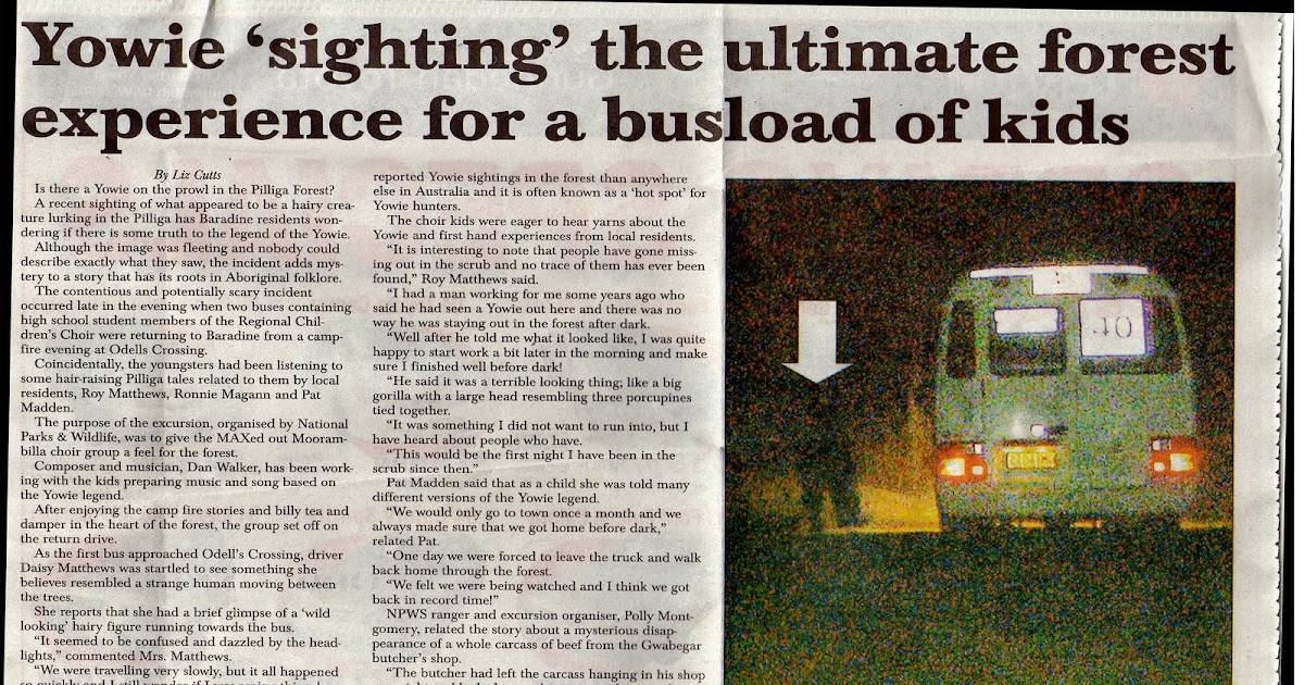 Centre for Fortean Zoology Australia: Yowie sighting in the Pilliga