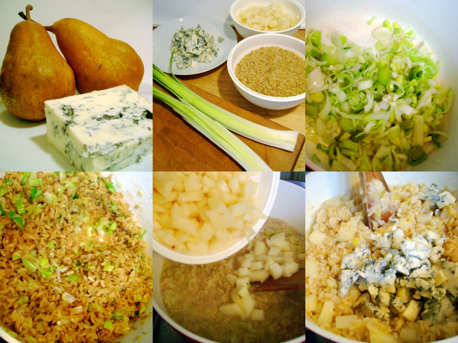 Arroz Integral con Peras y Gorgonzola para un Risotto Diferente.