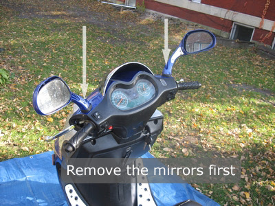 My Chinese Baron Scooter: Removing the front handlebar cover