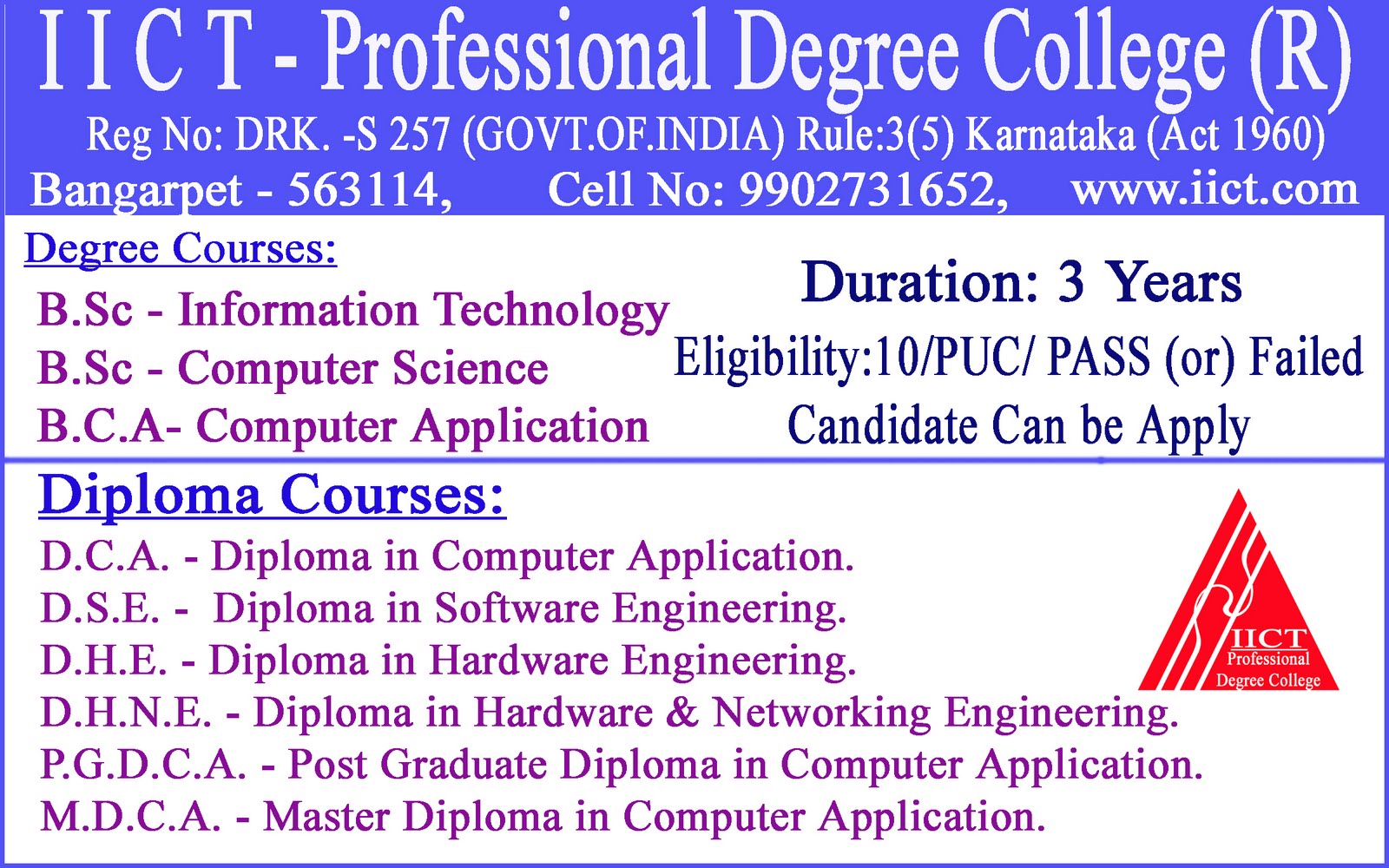 INDIAN INSTITUTE OF COMPUTER TECHNOLOGY