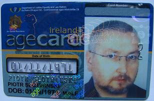 piotrslotwinski.com: National Age Card - irlandzki "dowod osobisty"