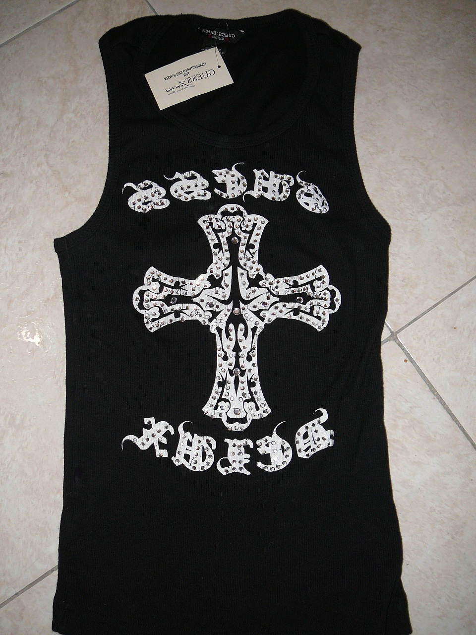 VICTORIA'S SECRET: Guess Remera cruz strasses EXCLUSIVO DISEÑO