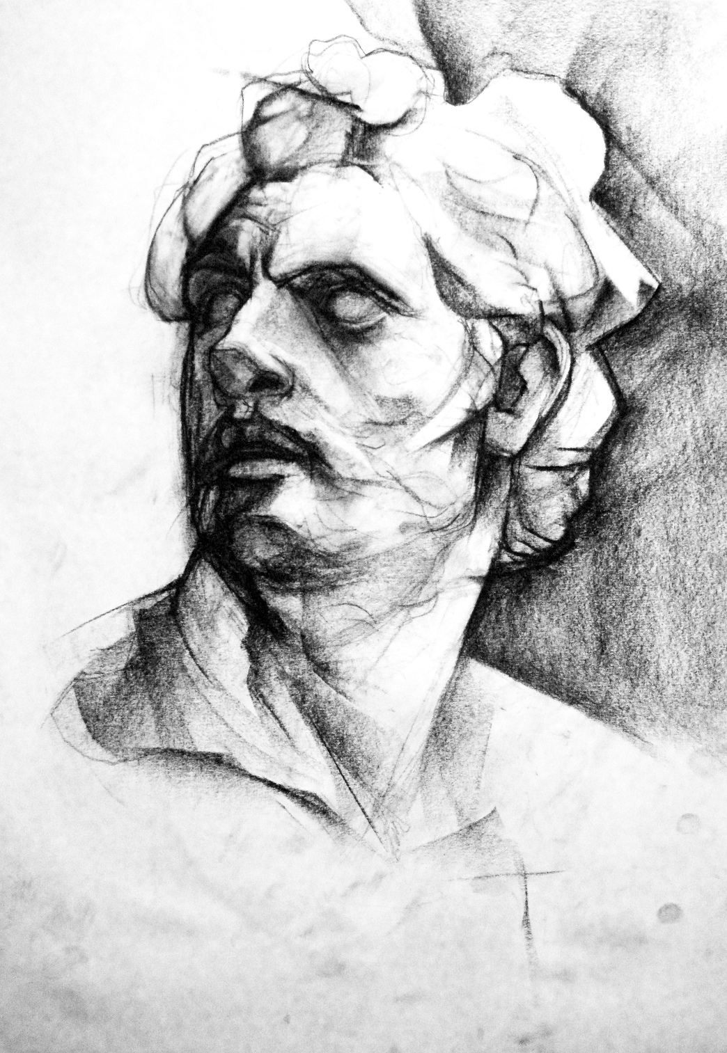 Zsombor Huszka Comics: Human body studies with charcoal