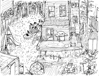A Love for Art: Memory drawing - Backyard