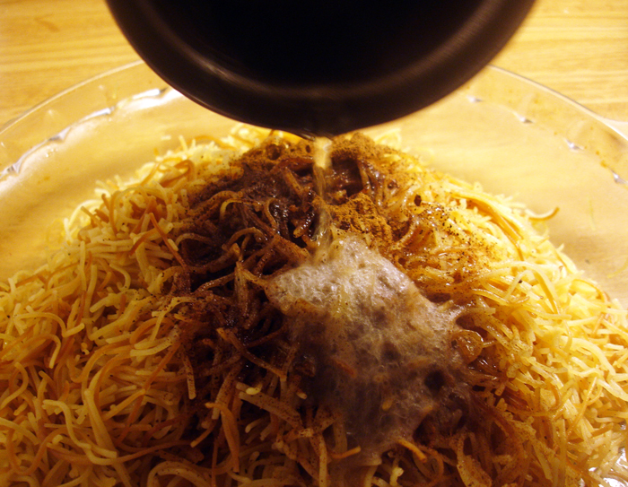 libyan food: Steamed Pasta with Pine Nuts, Raisins, Almonds, and Liver ...