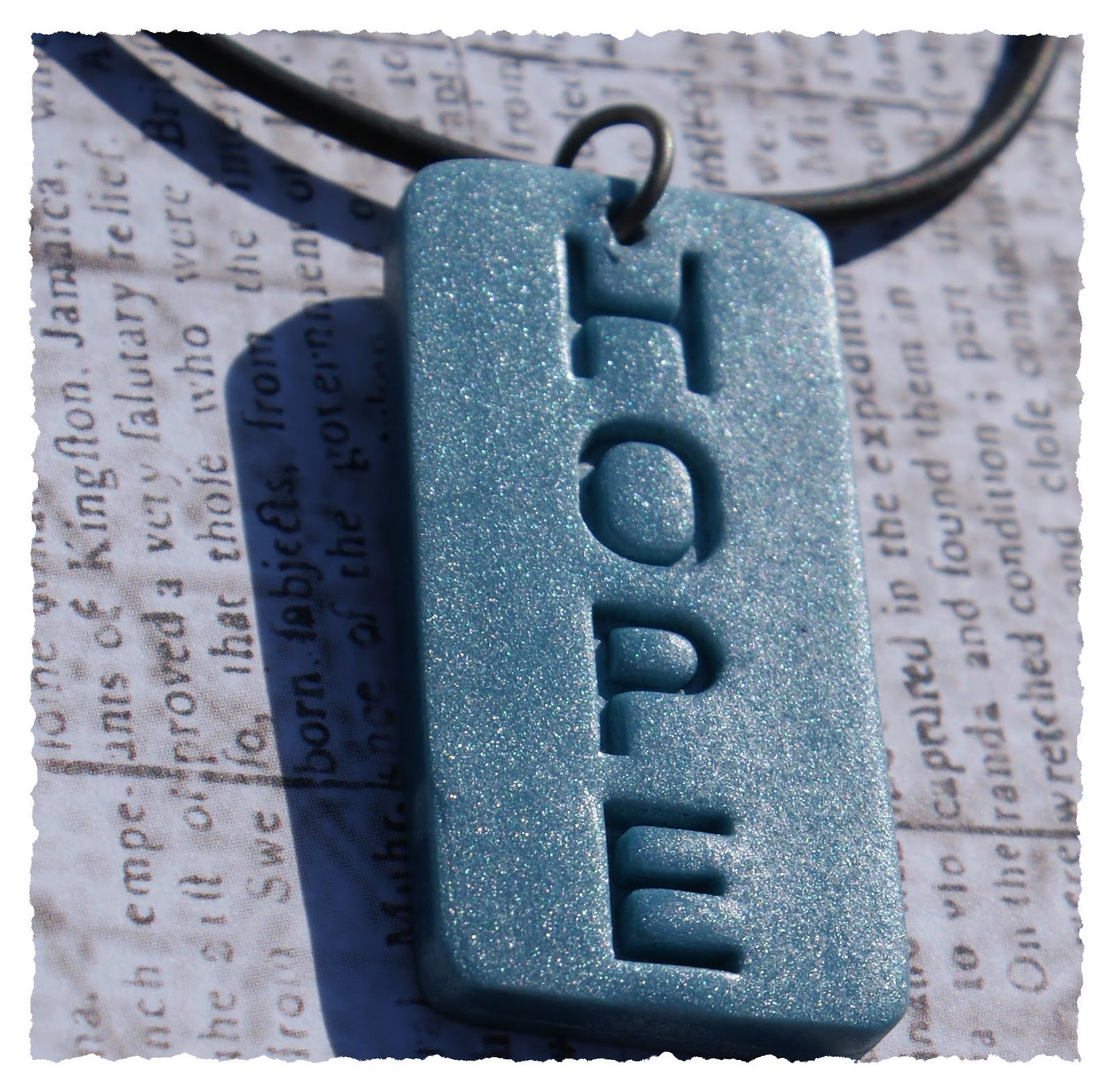 Polymer Clay Day #20; Pearly Blue Hope Tag Pendant – Saved By Love ...