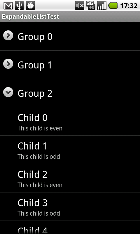 Y.A.M の 雑記帳: Android Expandable List を使う