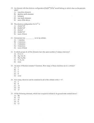 Heritage High School AP Chemistry: Chapter 7 Practice Test and Answer Key