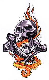 Tattoo Pictures & Tattoo Designs: Flaming Skull 1