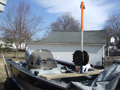 Home Made Fishing Gear: planer board mast in place