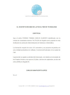 Elaboración y manejo de documentos Institucionales: Ejemplo: Certificación