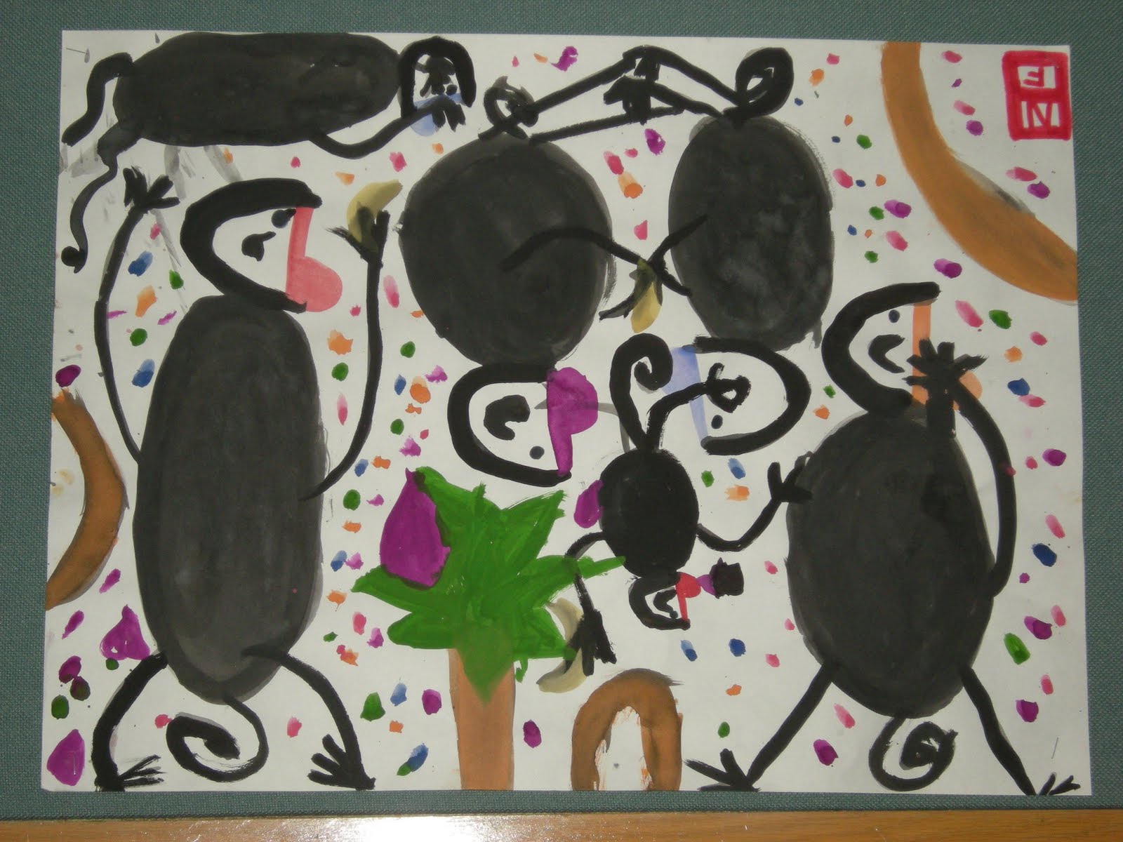 WHAT'S HAPPENING IN THE ART ROOM??: 2nd Grade - Wang Yani Monkeys