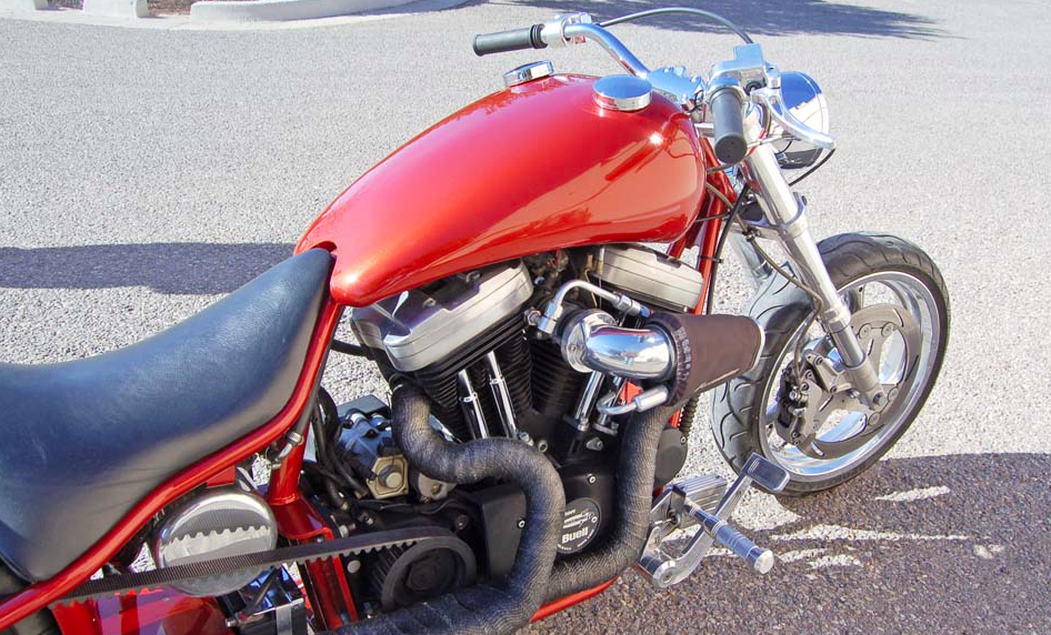 DC RIDERS: Ricky Esparza’s Sun Burst Orange Buell Chopper