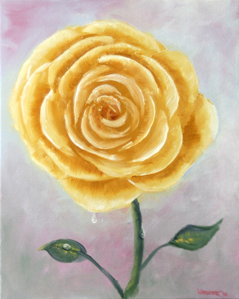 Daily Painters Abstract Gallery: Light Yellow Rose Oil Painting by ...