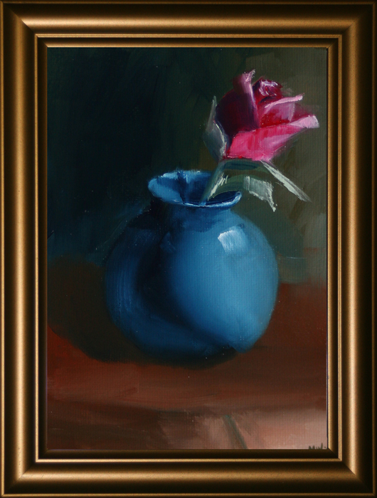 Daily Painters Abstract Gallery: Rose in Vase Still Life Oil Painting ...