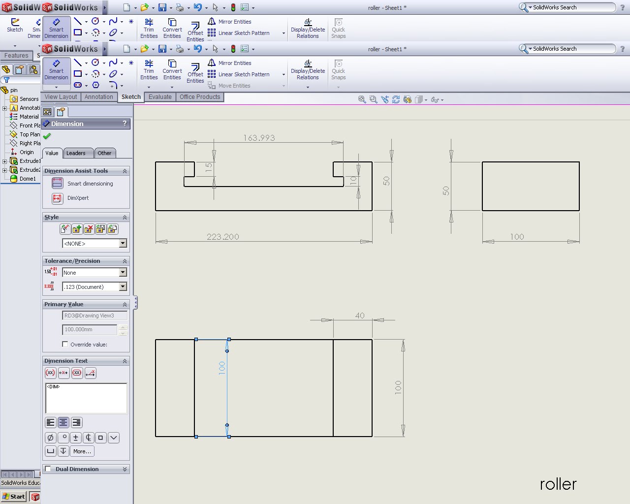 Emerging Engineering Group M: Roller drawing